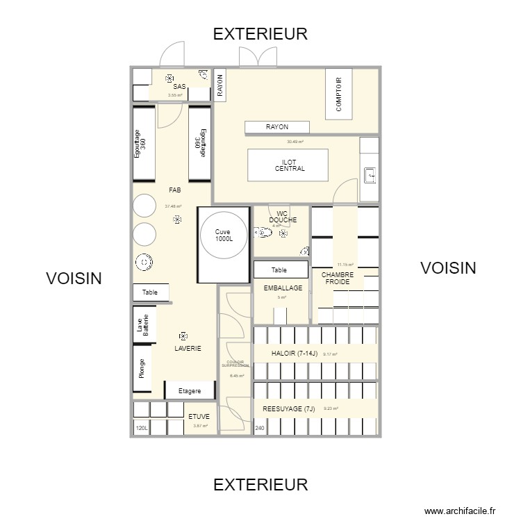 Plan – Plan fromagerie V2 – Par Maniche75 ️ | ArchiFacile