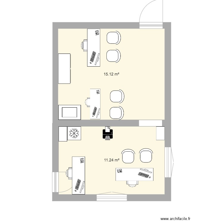 Secretariat - Plan 2 pièces 26 m2 dessiné par Emeline0304
