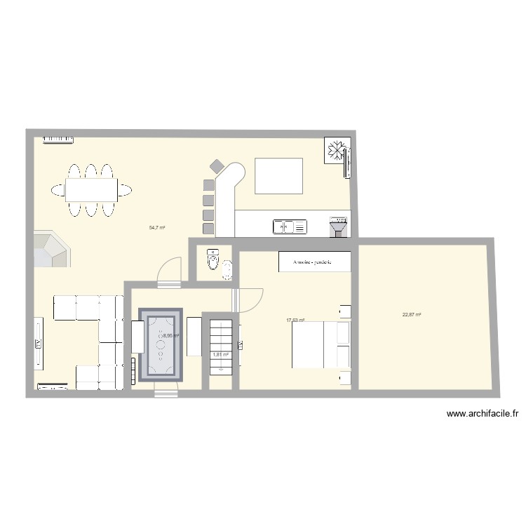 RC DAR - Plan 5 pièces 106 m2 dessiné par Una_algerihaine