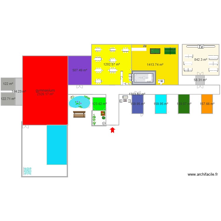 école parfaite - Plan 15 pièces 4510 m2 dessiné par lohan2509