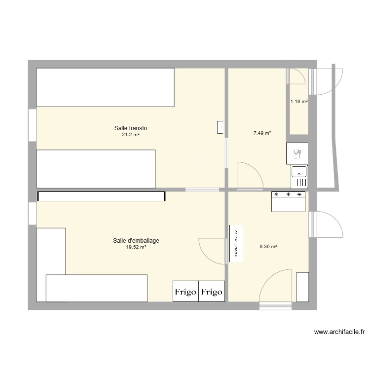 Plan fromagerie - Plan dessiné par Claara