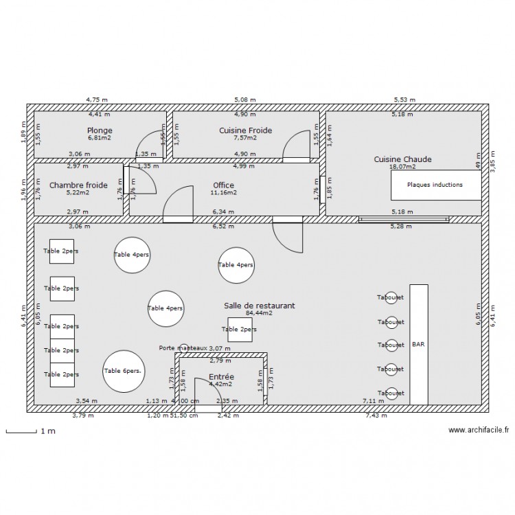 Plan – RESTAURANT 1 – Par ELEONZA ️ | ArchiFacile