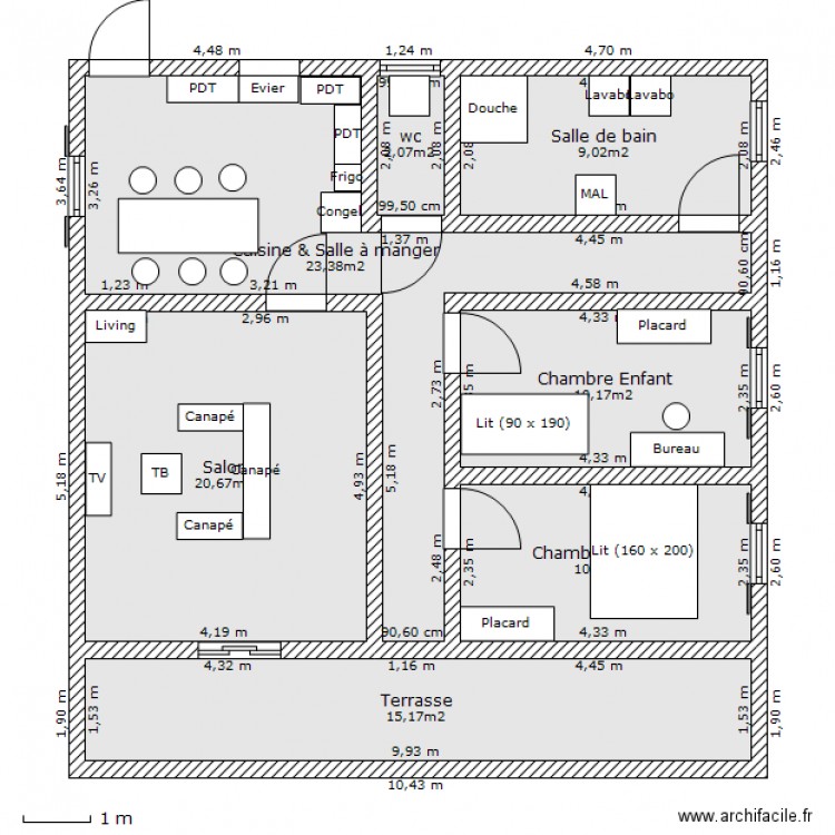 Plan Maison F3 65m2 | Ventana Blog