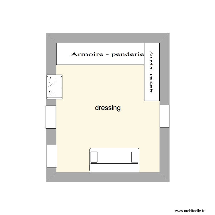 dressing - Plan 1 pièce 9 m2 dessiné par oceaneserpol