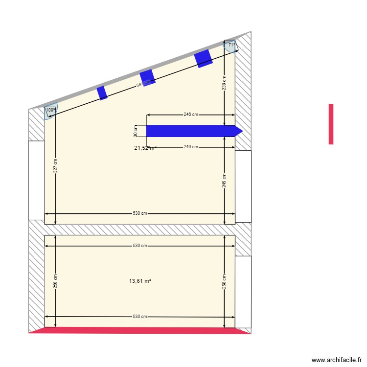 merland coupe - Plan 2 pièces 35 m2 dessiné par 40i