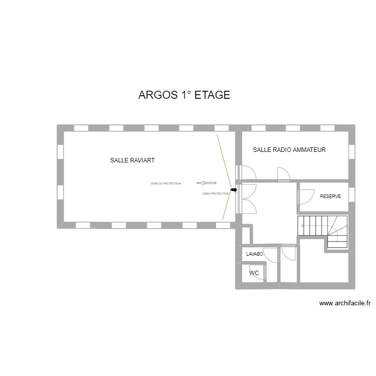 argos 1° etage - Plan dessiné par jupiter62
