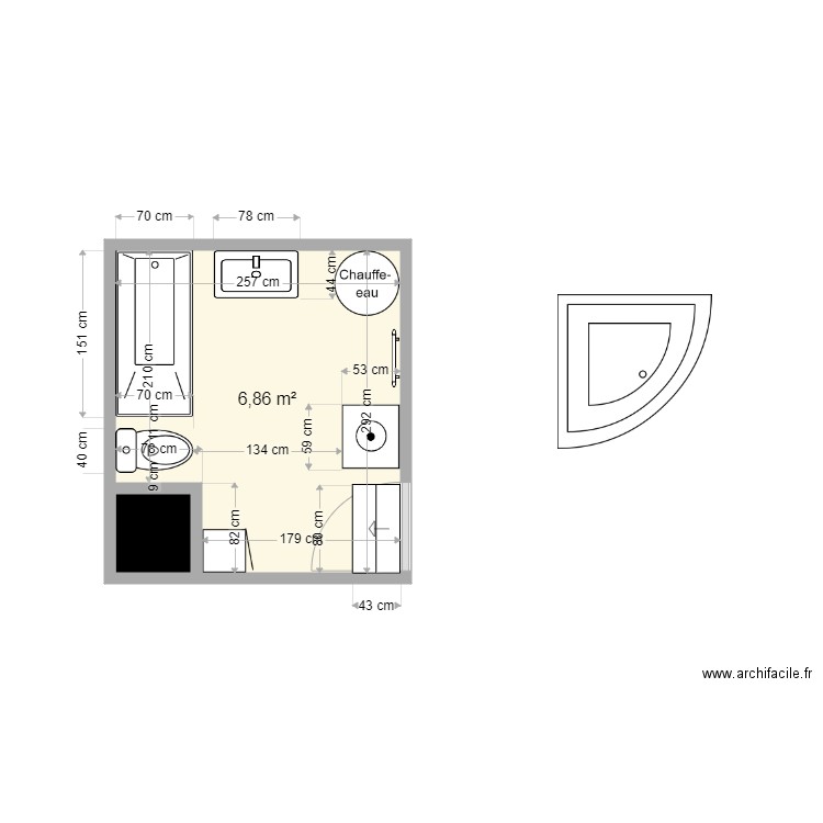 sdb2 - Plan dessiné par Dost