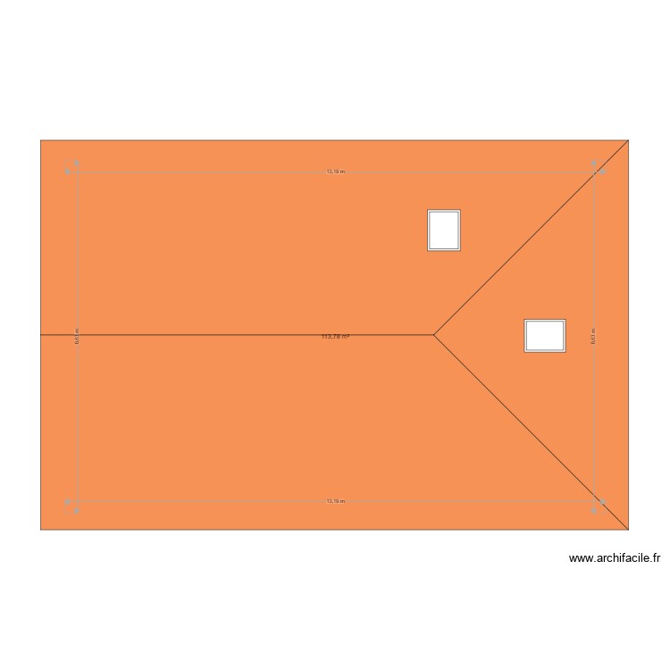 plan toiture - Plan 1 pièce 114 m2 dessiné par julienfabiola