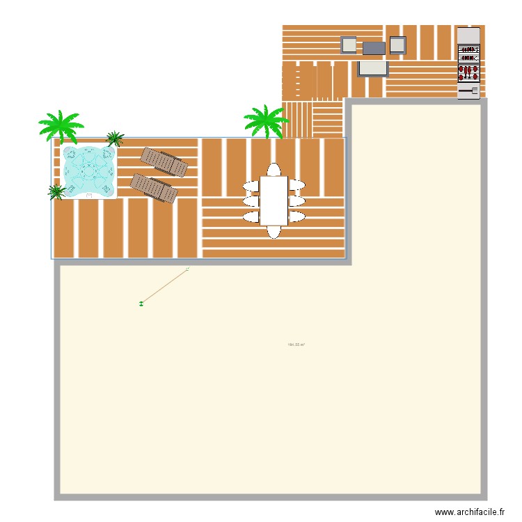 plan terrasse maison - Plan dessiné par AMELEX