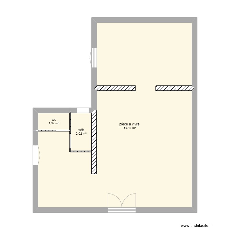 robert - Plan 3 pièces 57 m2 dessiné par stefaf