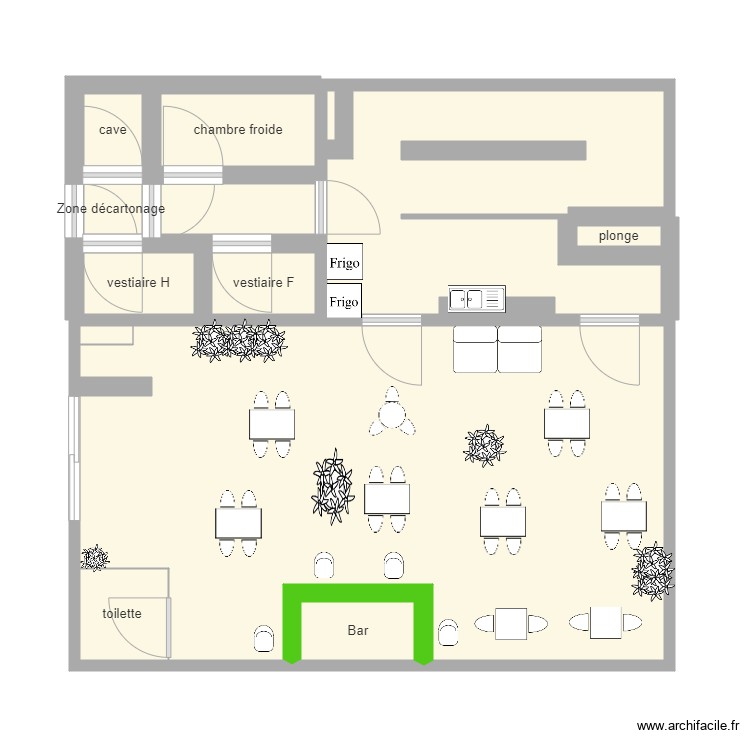 restaurant - Plan dessiné par Kylian712