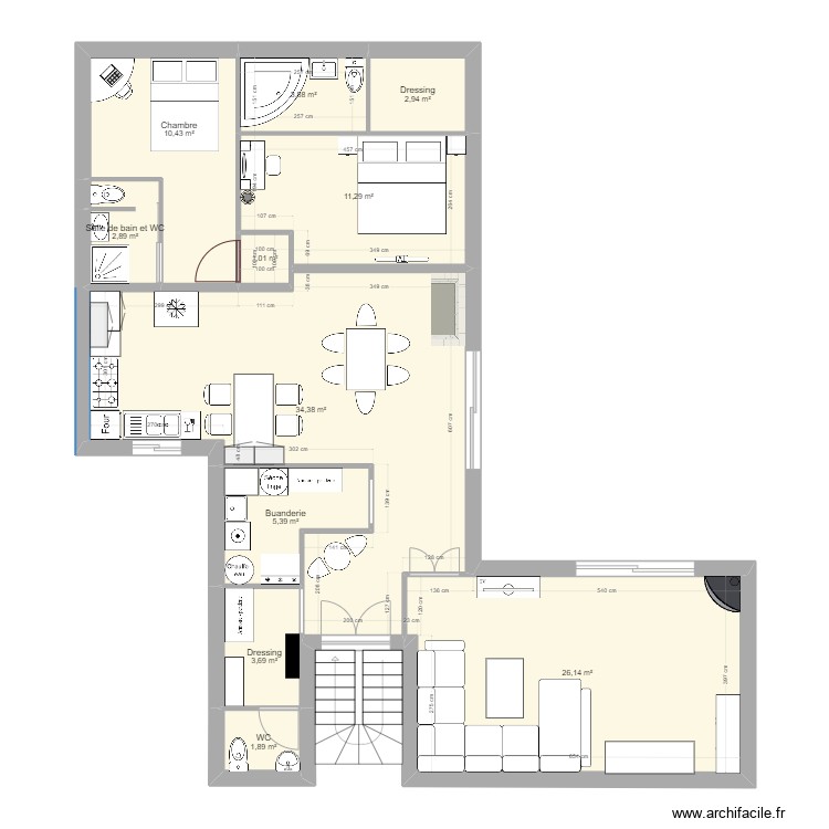 ait - Plan 11 pièces 104 m2 dessiné par FARNOCH