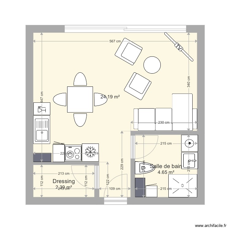 Studio projet - Plan dessiné par VeroVe