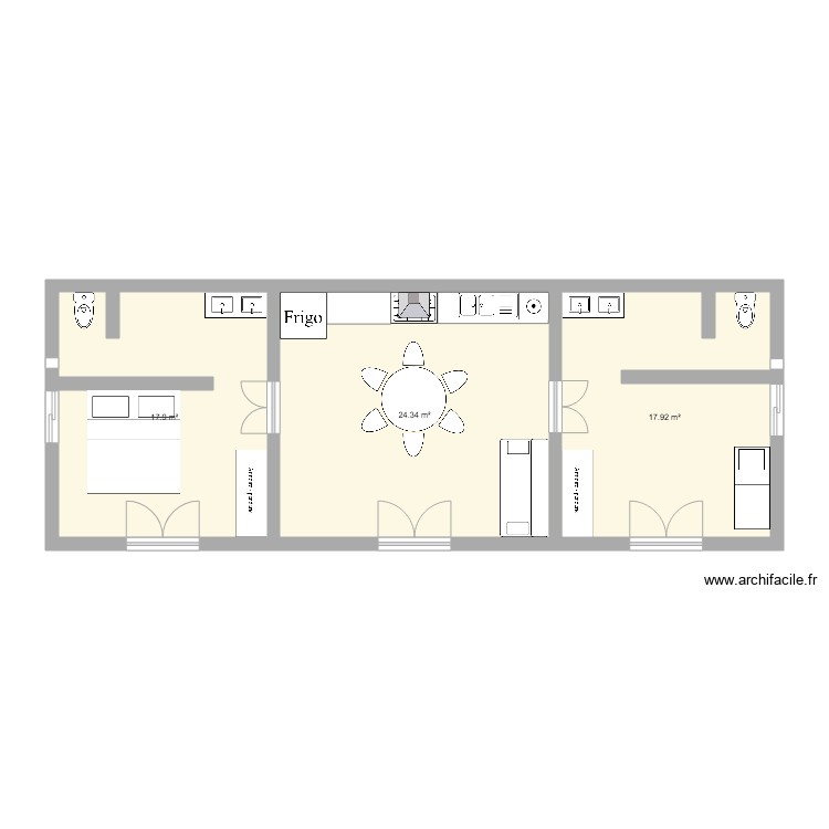 maison gardien - Plan dessiné par ilona...