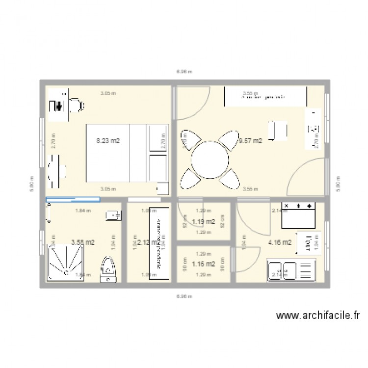 studio moderne - Plan dessiné par boulolok