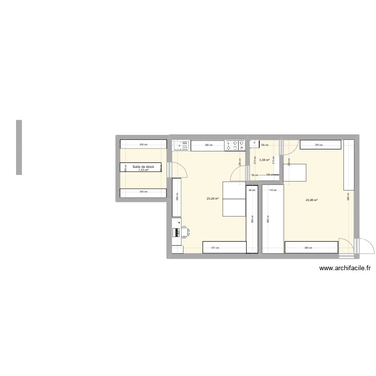 labo ppam - Plan 4 pièces 62 m2 dessiné par candicegi