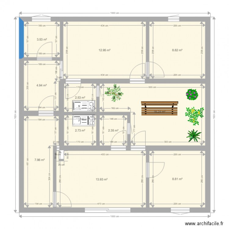 yode - Plan 11 pièces 84 m2 dessiné par crako