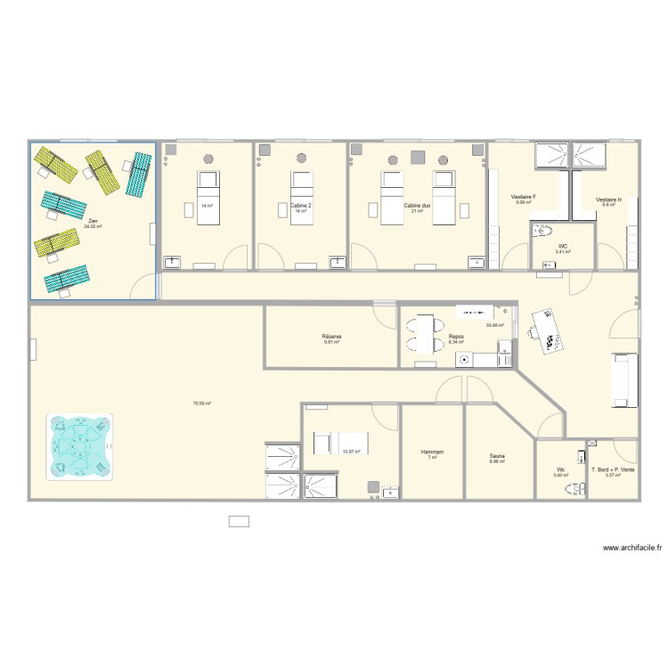 Plan – Spa3 – Par ZakiaB ️ | ArchiFacile