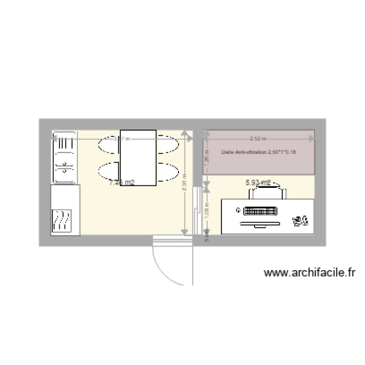 Réfectoire LTI - Plan dessiné par jeroladu