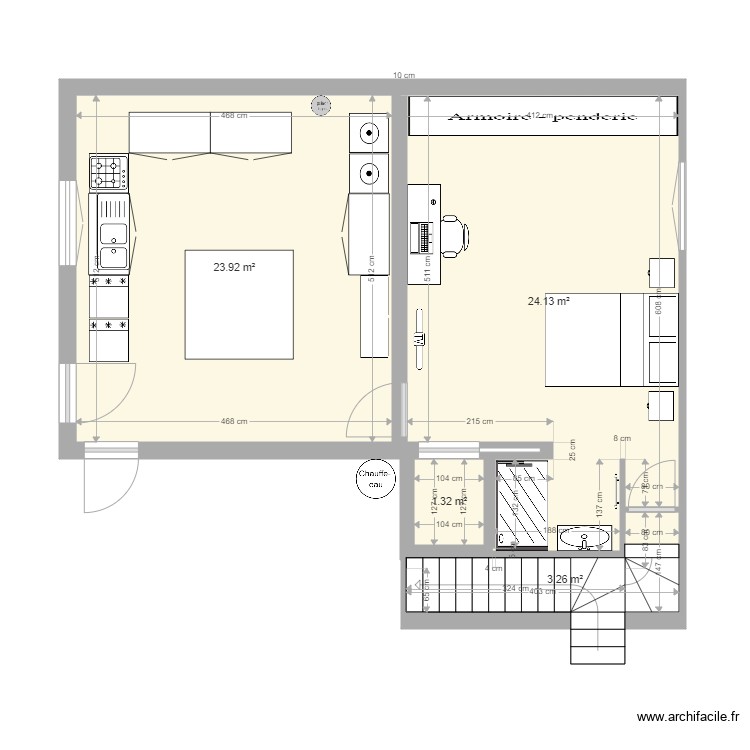 Aménagement sous sol V2 - Plan dessiné par 8emimie8