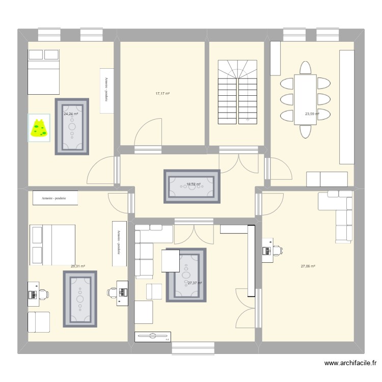 appartement1 - Plan 8 pièces 177 m2 dessiné par weebey