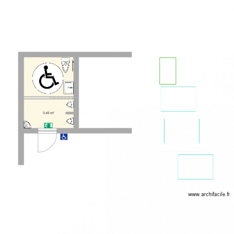 wc pmr - Plan dessiné par servicetechnique51340