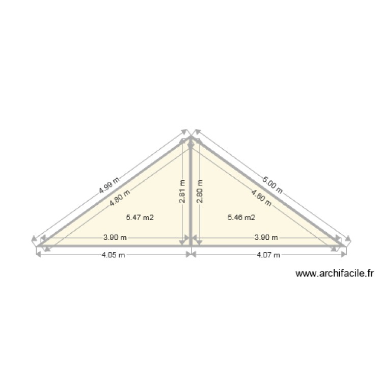 Plan de coupe Toiture - Plan dessiné par parmene