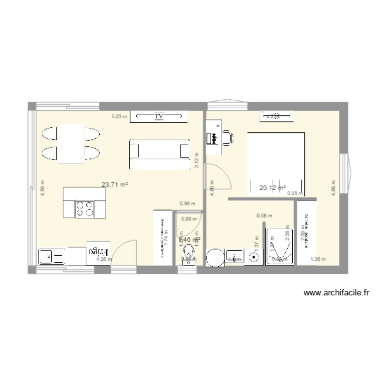 APPART 45M2 - Plan dessiné par adrien4230