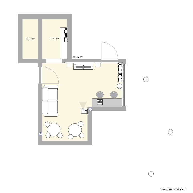 Espace de vie éducateur - Plan dessiné par CHAUV01