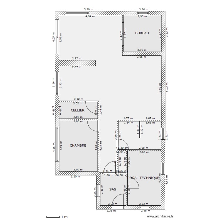 MAISON RECTANGLE - Plan dessiné par LClement