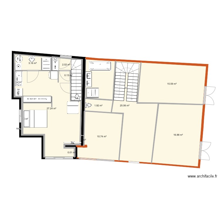 rdc studio - Plan 12 pièces 103 m2 dessiné par cemney