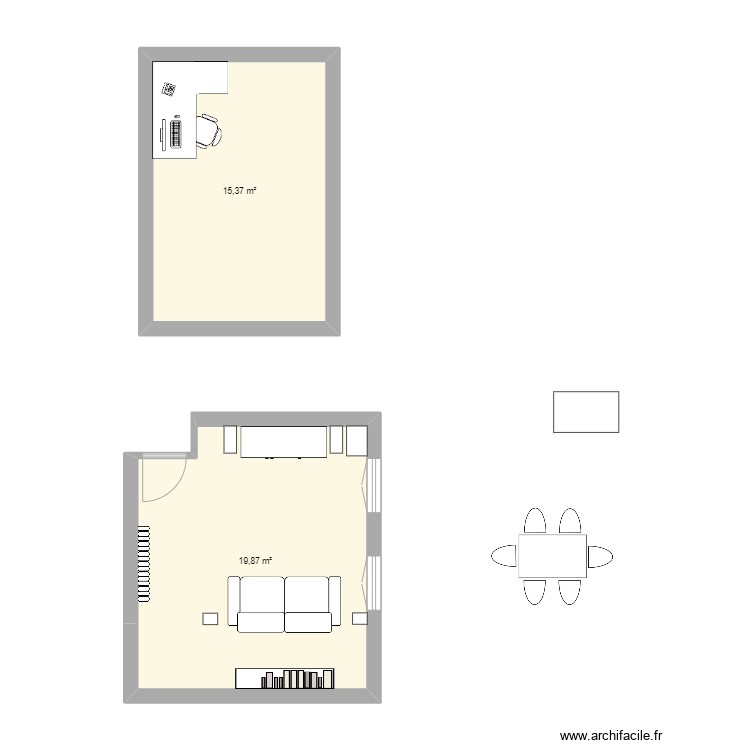 Appart Yutz v1 - Plan 2 pièces 35 m2 dessiné par jorka57
