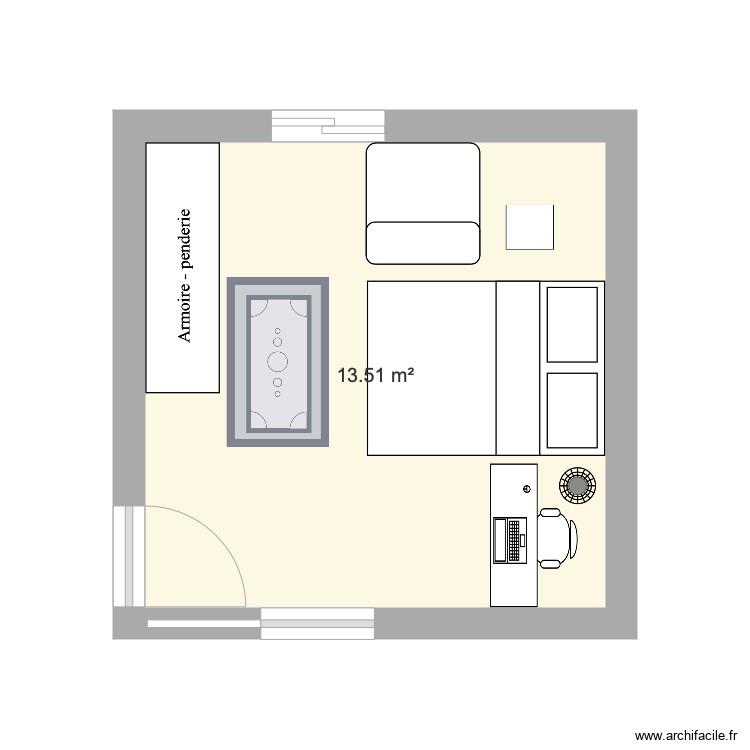 adrien - Plan 1 pièce 14 m2 dessiné par adrien_dlx