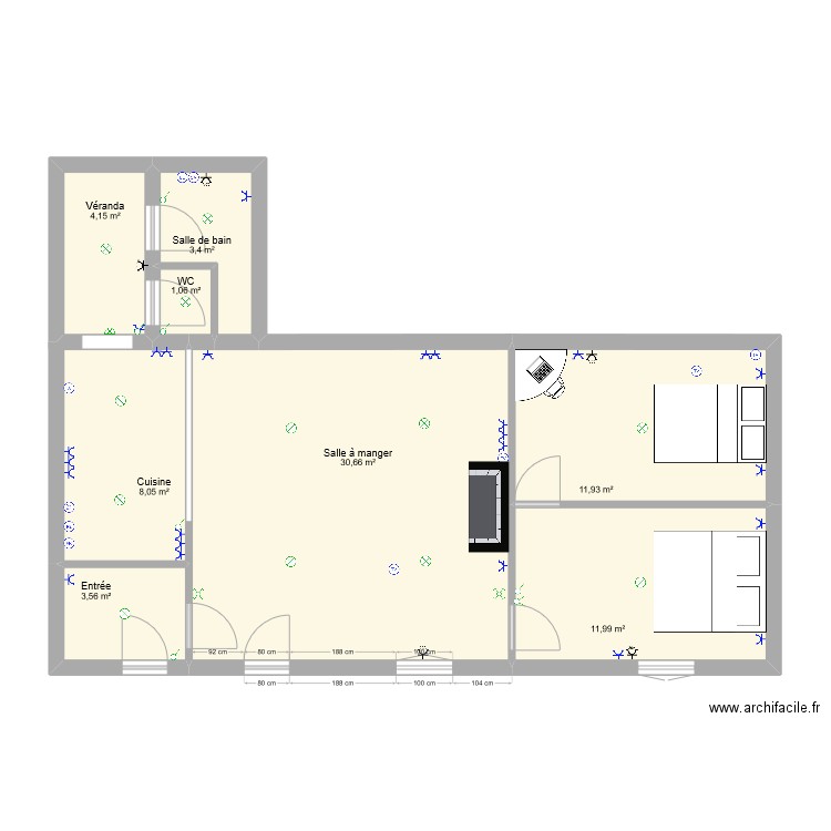 Papi - Plan 8 pièces 75 m2 dessiné par alexbv