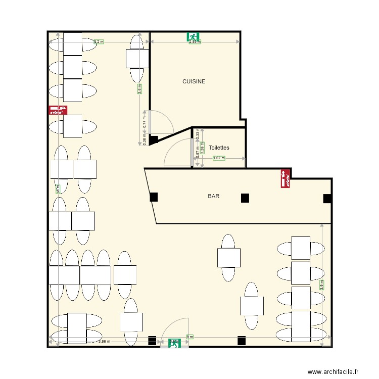 plan avec chaises - Plan dessiné par thierry3535