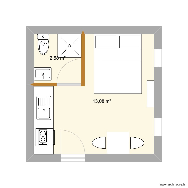 test_chand_2 - Plan 2 pièces 16 m2 dessiné par jeanbonno