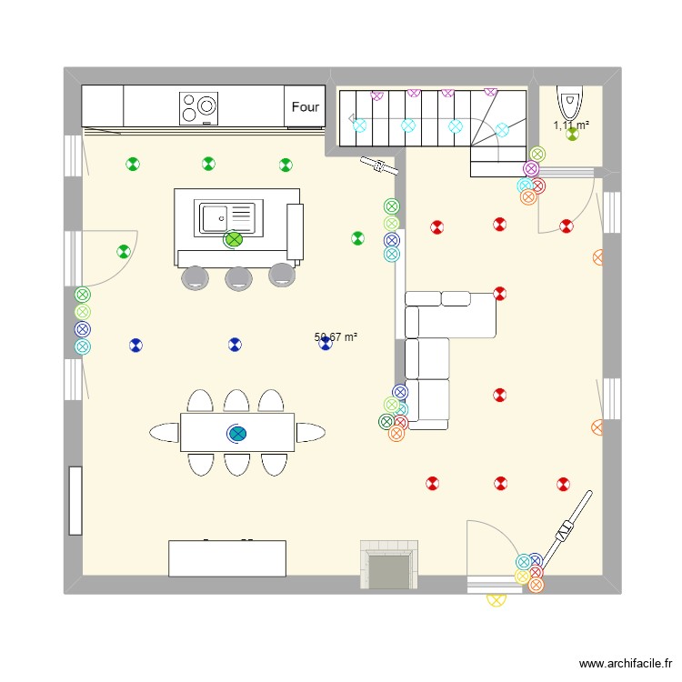 plan lumiere - Plan 2 pièces 52 m2 dessiné par aika63