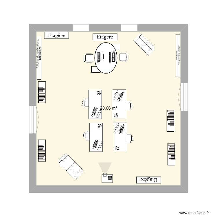 Idée espace graphisme_com_mkg - Plan 1 pièce 29 m2 dessiné par sasmer