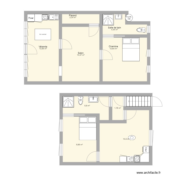 maison ssv - Plan 10 pièces 80 m2 dessiné par flosphore