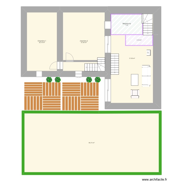 Plan – R+1 Maison version bis – Par Madissa ️ | ArchiFacile