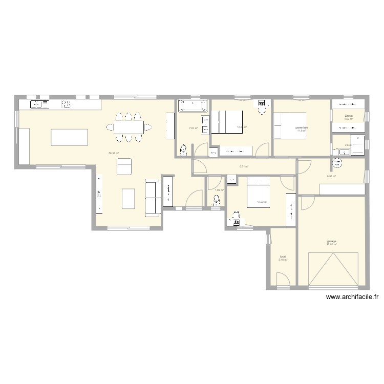 plan maison t4 117 m2 - Plan 12 pièces 153 m2 dessiné par Baba9431