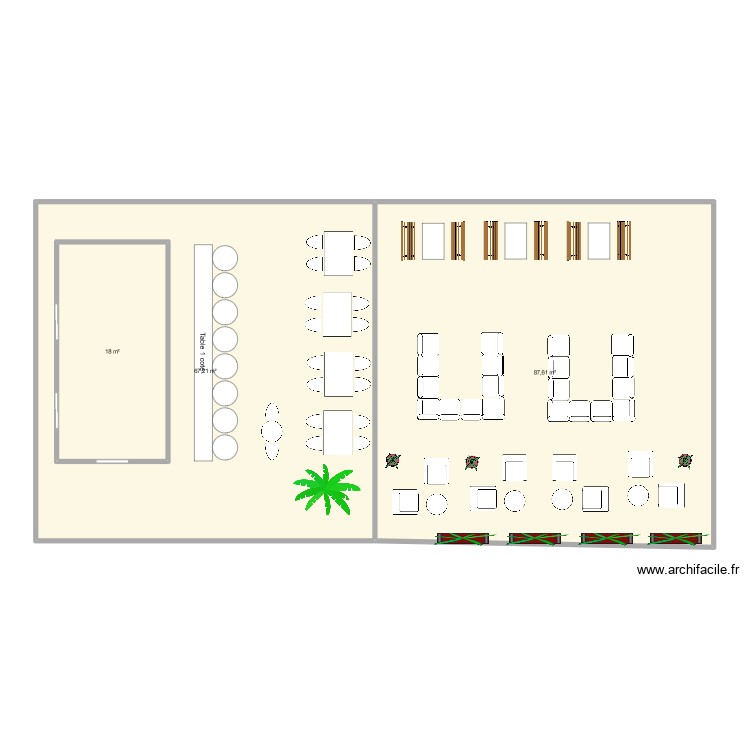 Lounge Bar - Plan dessiné par dgni