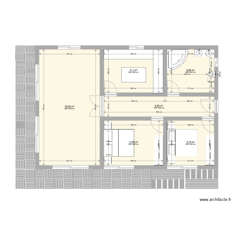 R1 maison balcon - Plan dessiné par Aouatif
