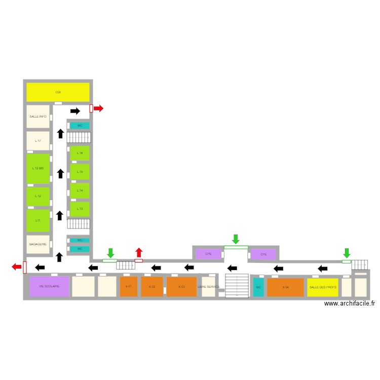 lycee - Plan dessiné par sosofbf