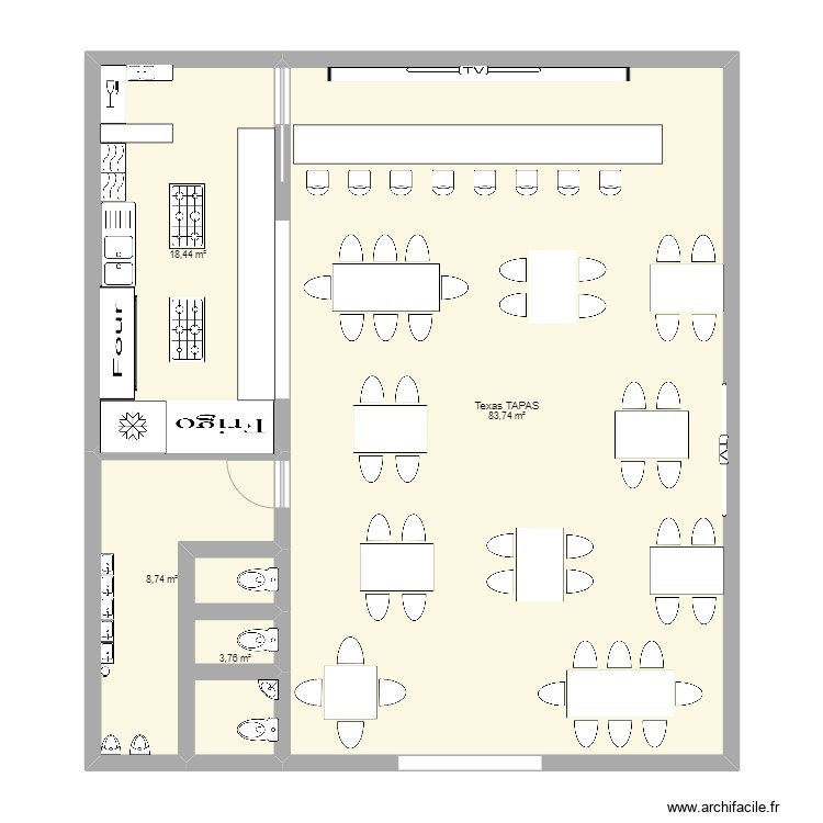Texas Tapas - Plan 4 pièces 115 m2 dessiné par Roman565256