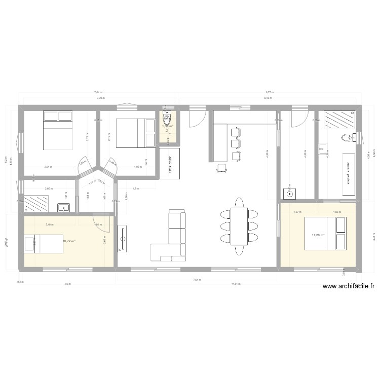 maison futur - Plan 3 pièces 23 m2 dessiné par Manu56200
