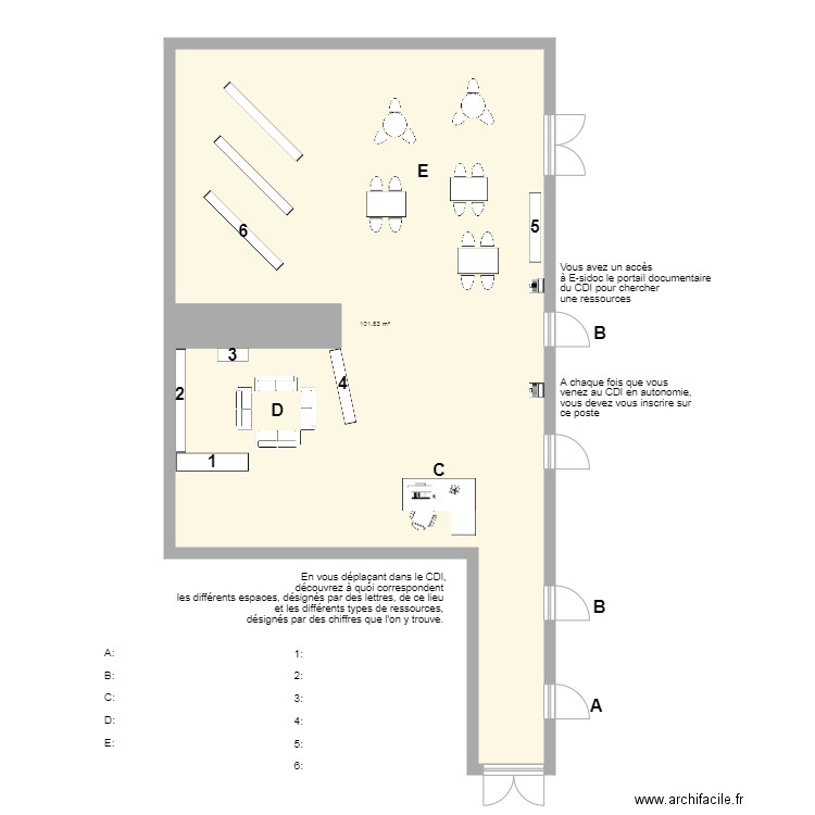 Plan du CDI - Plan dessiné par Profdocleger