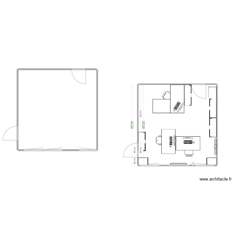Plan – Proposition aménagement bureau 2 – Par LDSH ️ | ArchiFacile