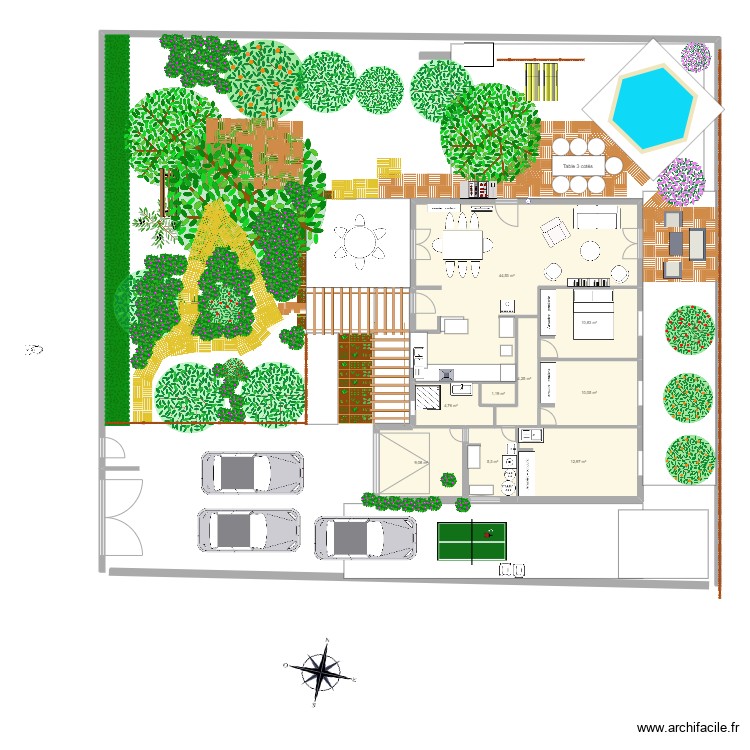 Jardin - Plan dessiné par GAB et KLM