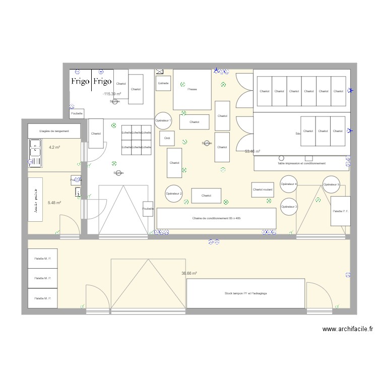 ESAT GUIPAVAS PLAN AVEC MATERIEL - Plan dessiné par Clem Sympathique